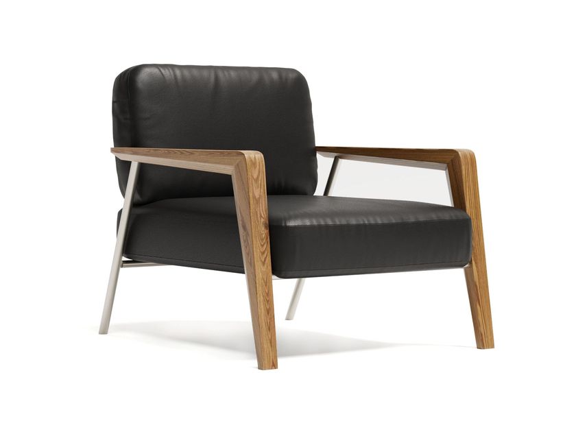 HARPER Poltrona in pelle con braccioli By WORKSPACE