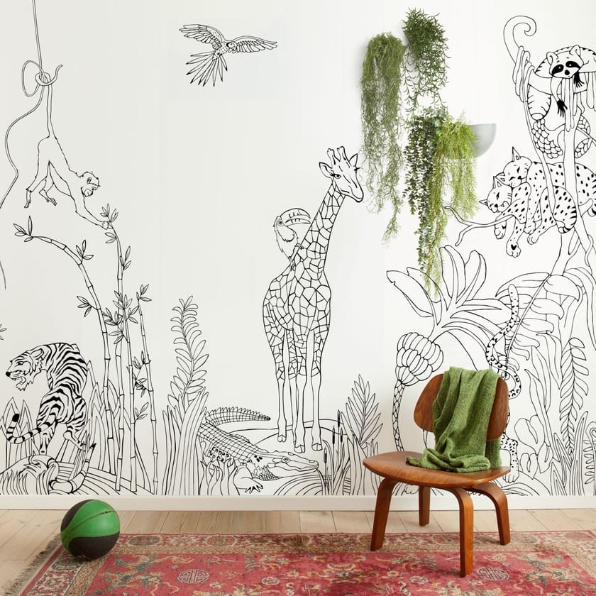 Motif vinyl wallpaper WRITABLE JUNGLE MONKEY Writable Collection By ...