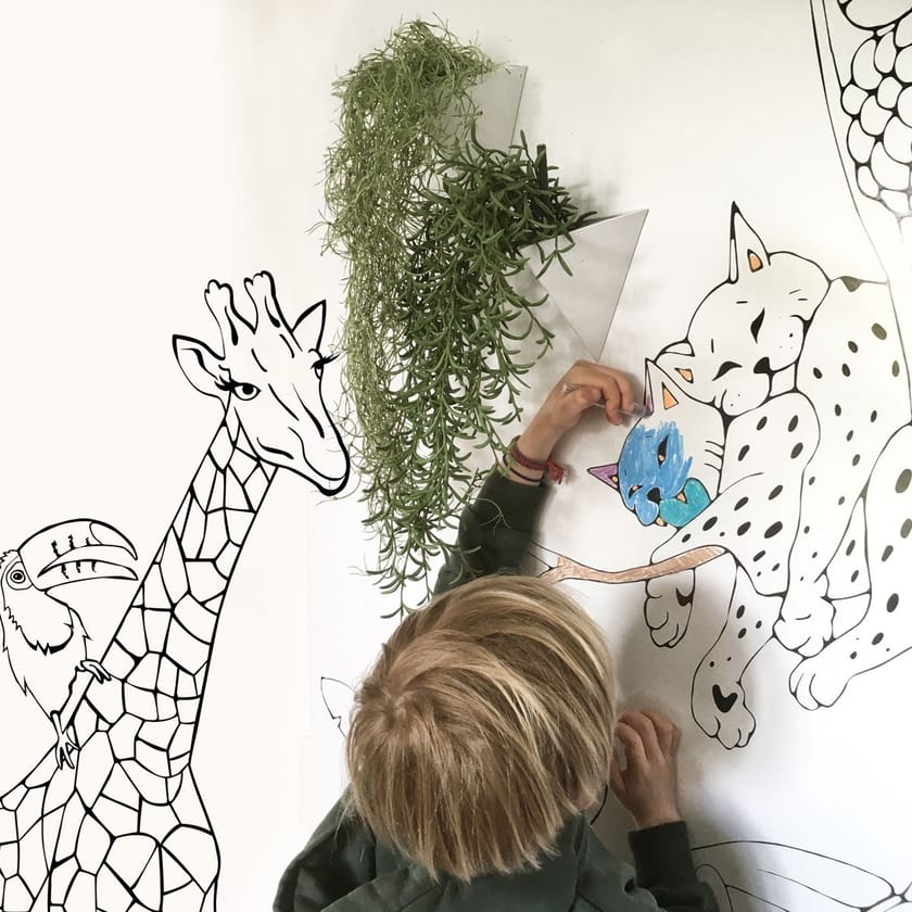 Motif vinyl wallpaper WRITABLE JUNGLE RACCOON Writable Collection By ...