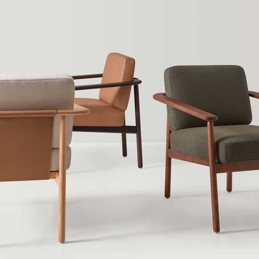 WUDI Fabric easy chair with armrests By INCLASS | design Francesc Rifé