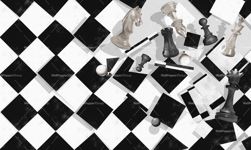 CHECKMATE PVC free, eco-friendly, washable wallpaper By WallPepper