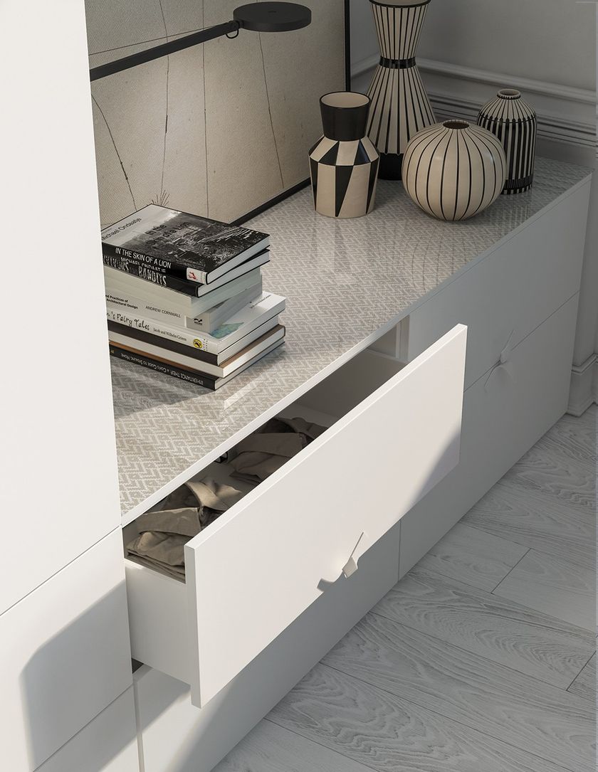 Wardrobe Wardrobe with smooth hinged door By TUMIDEI