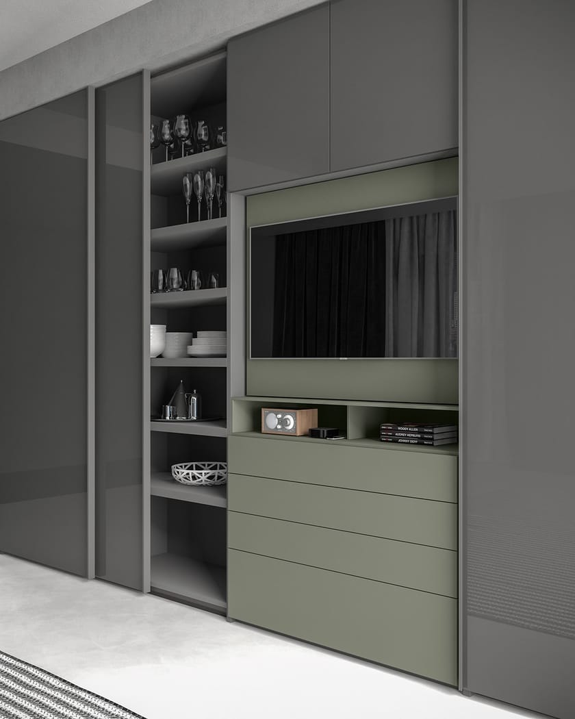 Wardrobe with built-in TV Wardrobe with TV cabinet By TUMIDEI