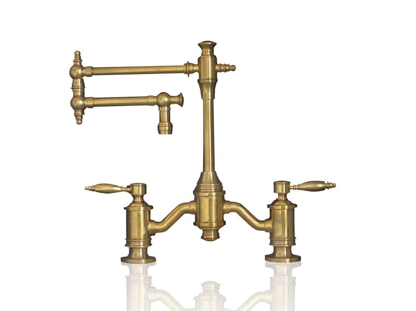 Rubinetto da cucina a 2 fori da piano a ponte in ottone 20-WMF-DMB-8SS ...