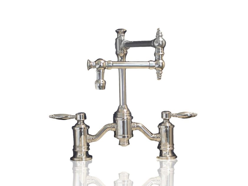 Rubinetto da cucina a 2 fori da piano a ponte in ottone 20-WMF-DMB-8SS ...