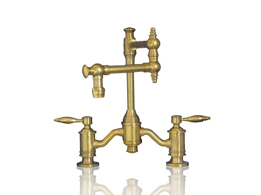 Rubinetto da cucina a 2 fori da piano a ponte in ottone 20-WMF-DMB-8SS ...