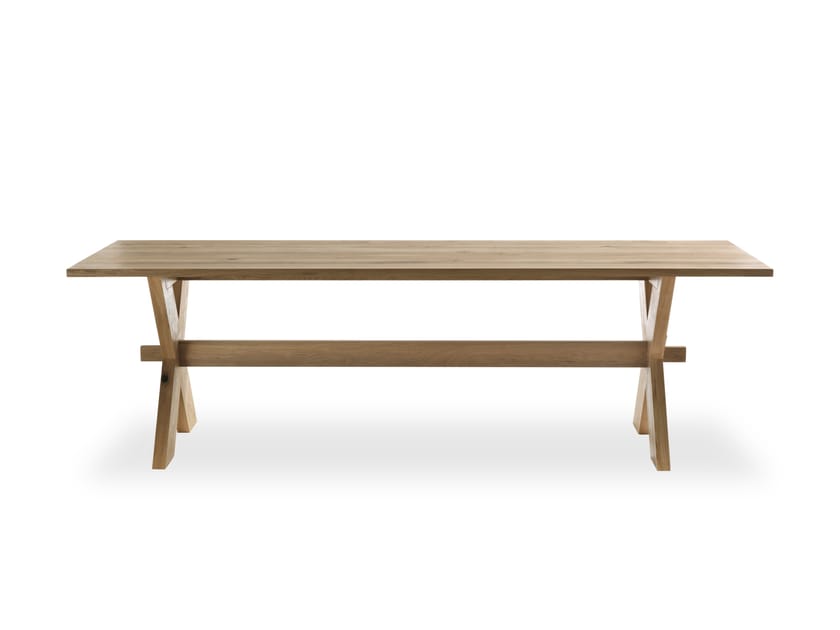 Rectangular solid wood table X TABLE By Riva 1920 design Mario Bellini