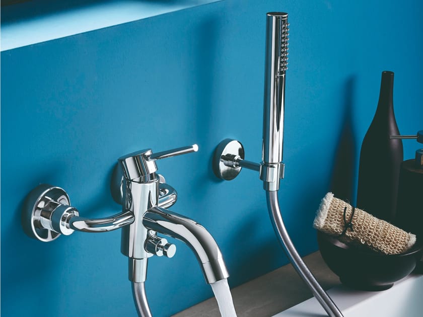 XT Wall-mounted bathtub set with hand shower By newform