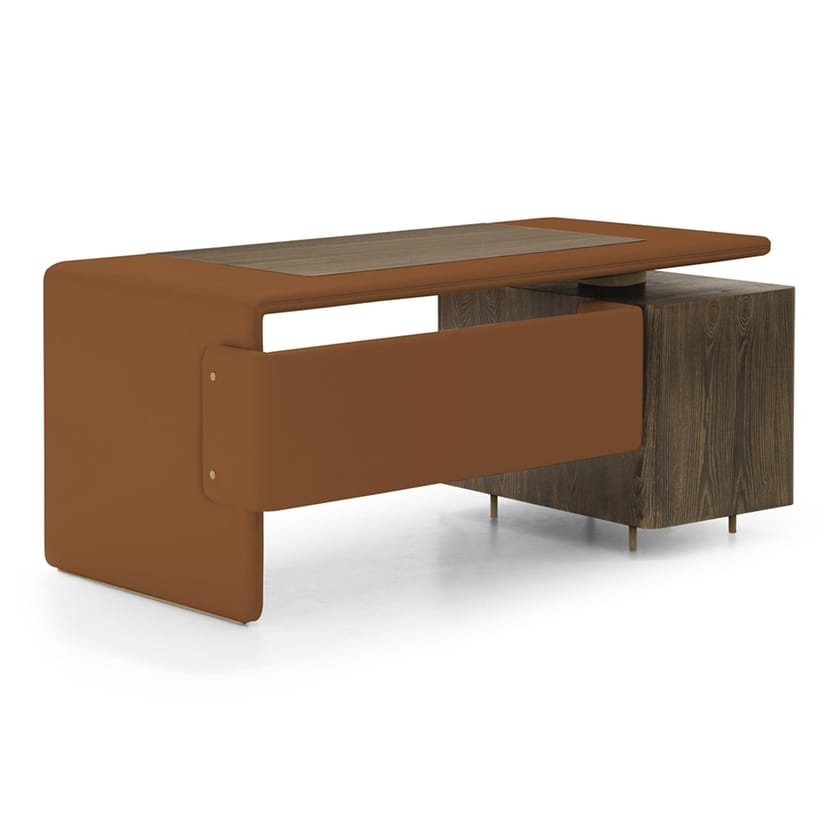 YANGOON LIGHT Leather executive desk By FORMITALIA