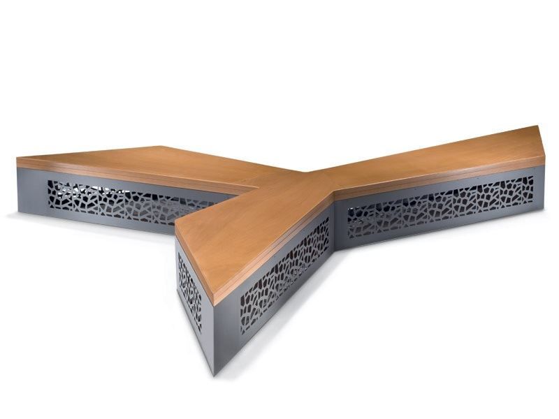 Steel and wood Bench YPSILON By LAB23