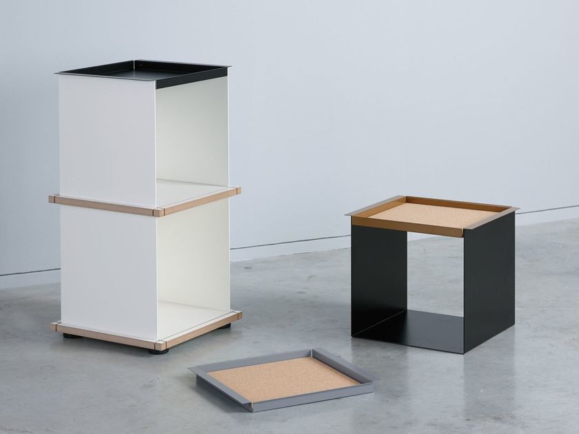 Powder coated steel bookcase / coffee table YU TRAY SHELF 1x1 By ...