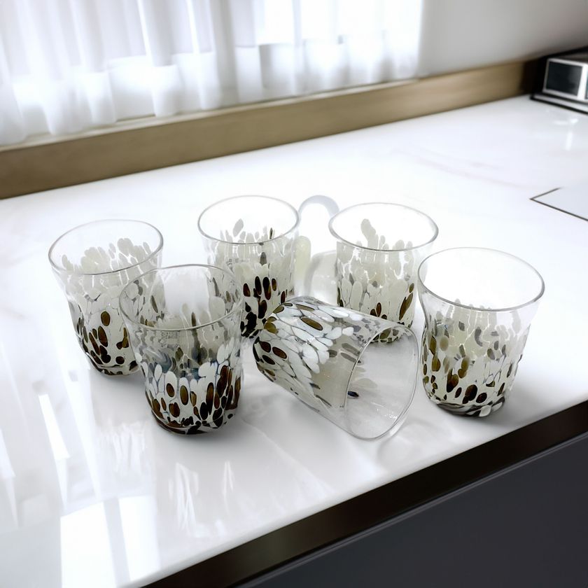 SAN MARCO Set of six Murano glass drinking glasses By YourMurano