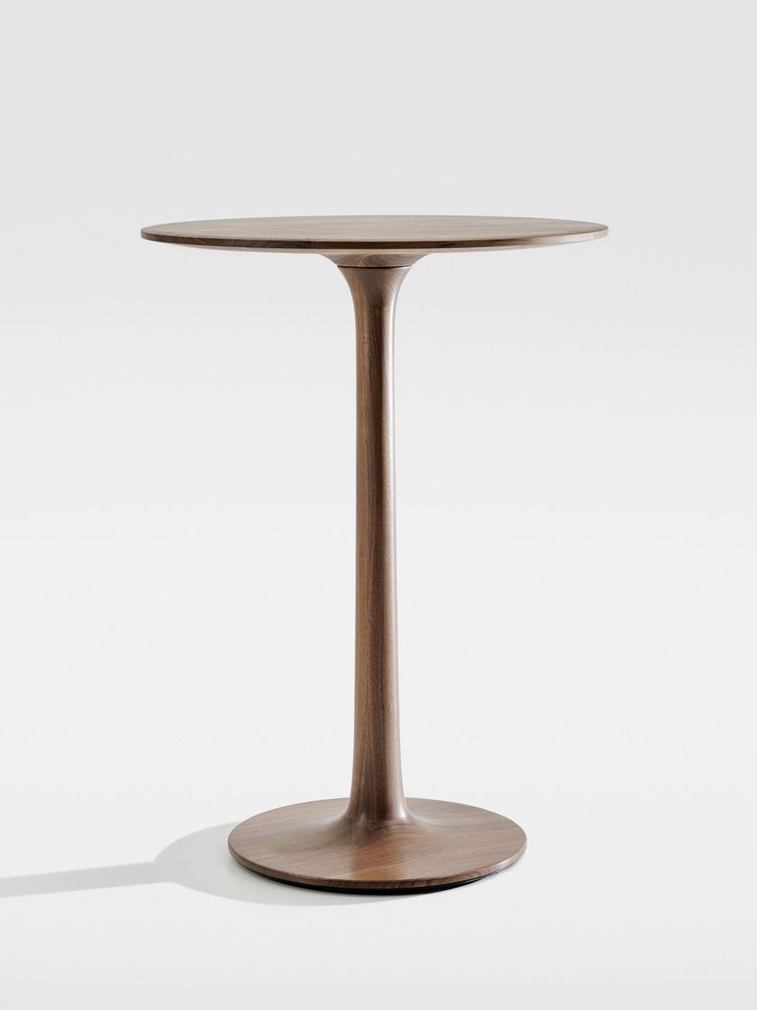 TURNTABLE HIGH Round wooden high table By ZEITRAUM | design Formstelle