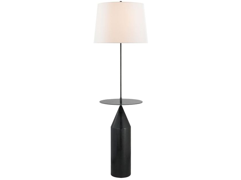 ZEPHYR | Floor lamp Large Floor Light in Aged Iron with Linen Shade By ...