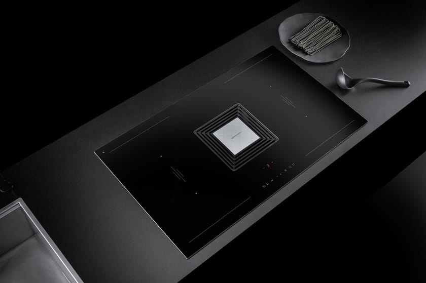 Induction glass ceramic hob with integrated hood ZERO 1PIDZ90I Zero ...