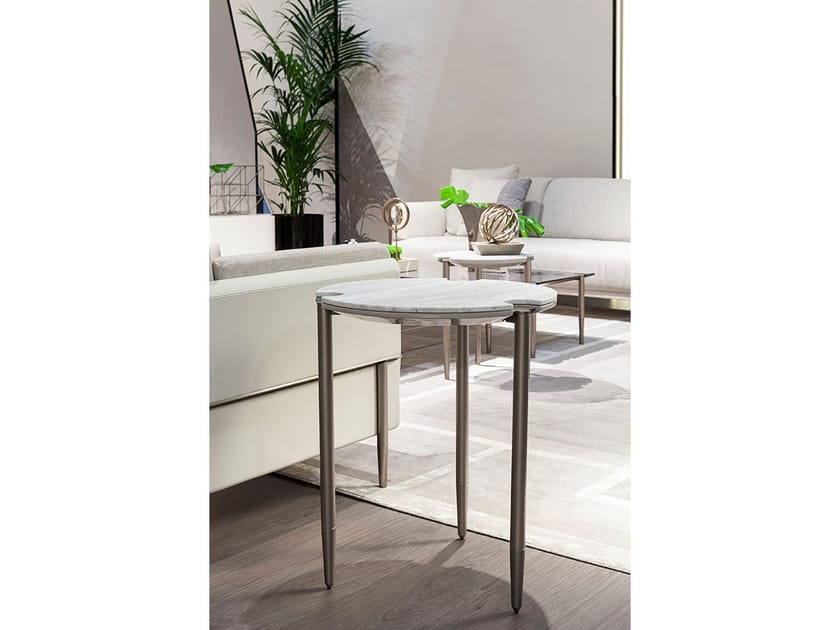 ZERO Round marble coffee table By Turri | design Andrea Bonini