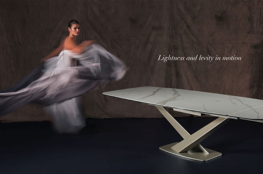 Extending ceramic table ZEUS By NAOS design Yoshiharu Hatano