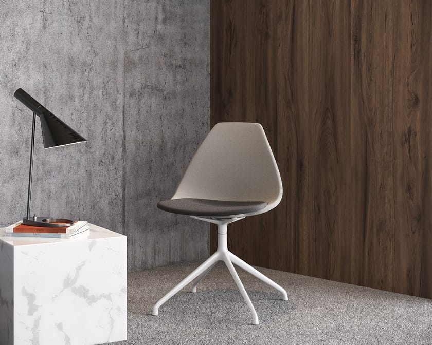 ZIBA | Fabric chair Swivel trestle-based fabric chair with integrated ...