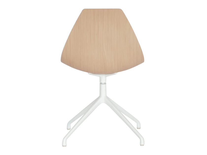 ZIBA | Wood veneer chair Trestle-based plywood chair with integrated ...