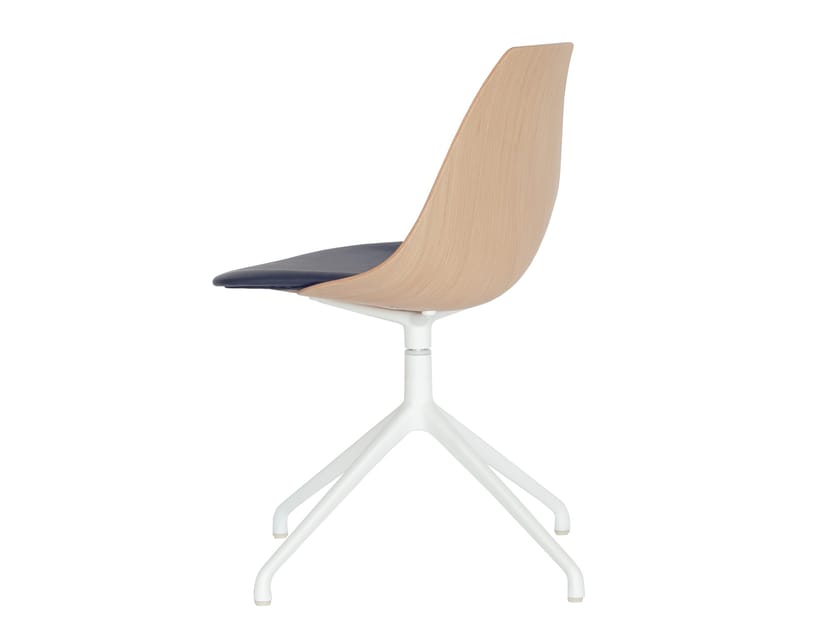 ZIBA | Wood veneer chair Trestle-based plywood chair with integrated ...
