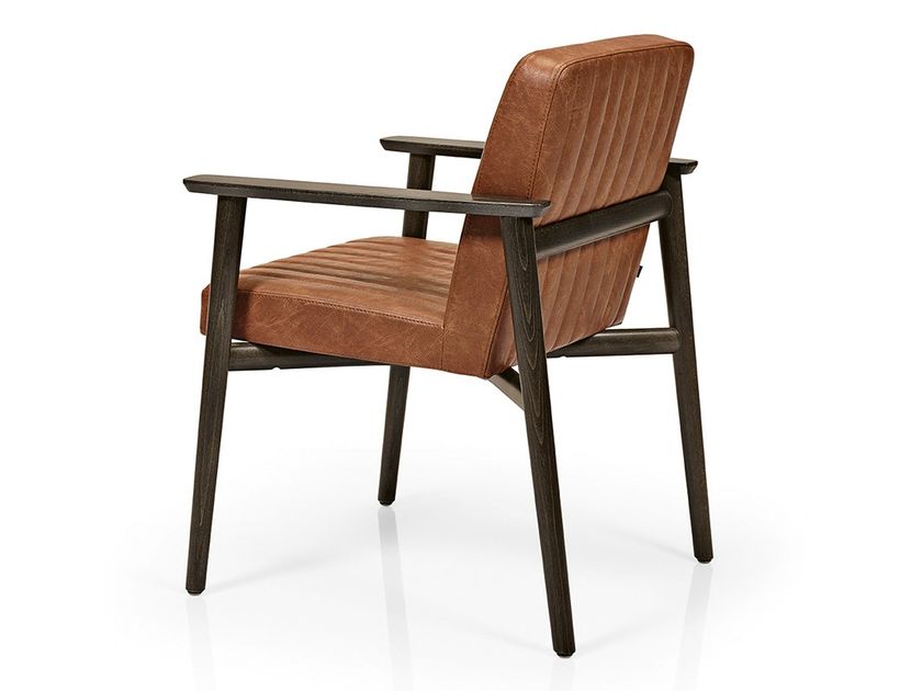 Upholstered wooden chair with armrests ZOE M1142CV By JMS
