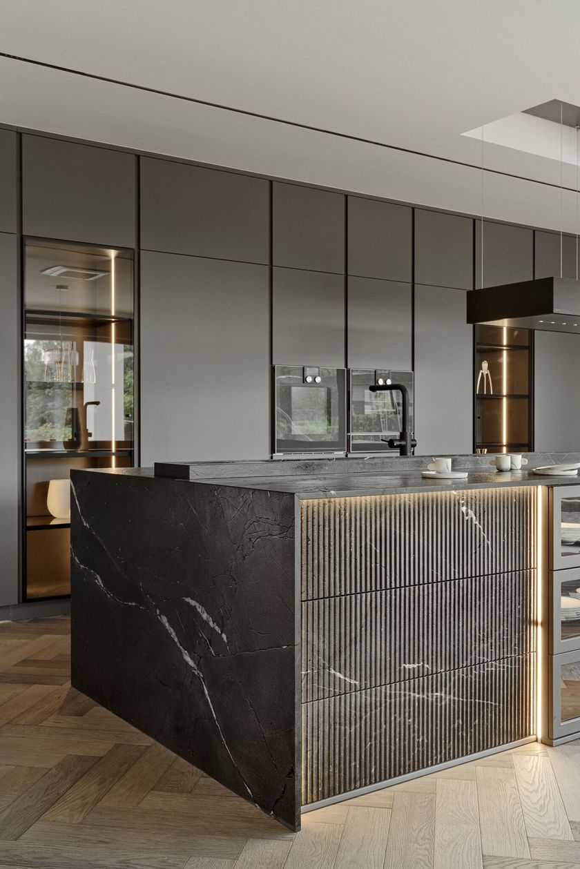 MONOLITH 4.0 Stone kitchen with island By Zajc