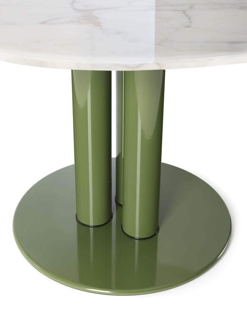 MARCUSO Round Calacatta marble table By Zanotta | design Marco Zanuso Jr