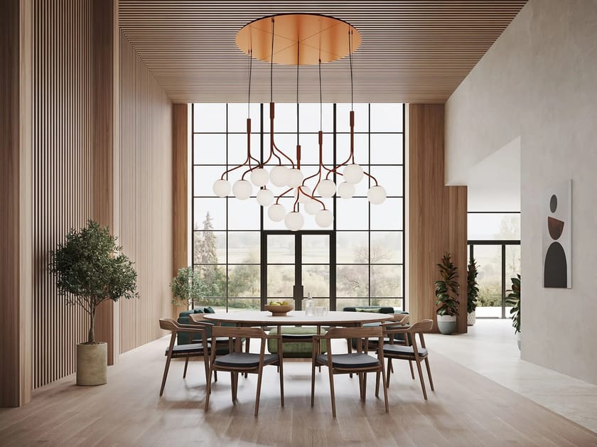 CURVE CLUSTER Glass pendant lamp By Zero