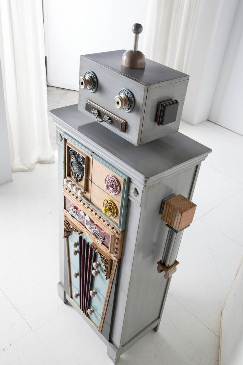 Wooden chest of drawers MR. ROBOT Robot Collection By LOLA GLAMOUR