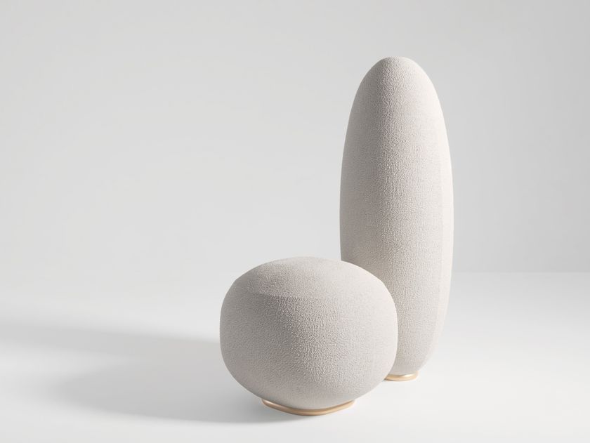 Upholstered easy chair BALANCING ROCK By Secolo design Artefatto