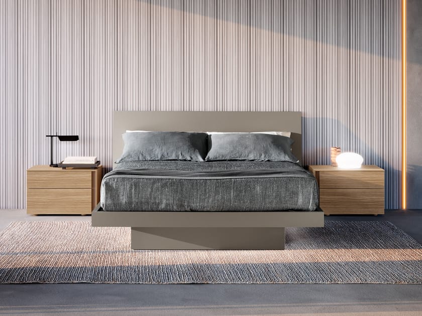 SIRIO Wooden bed with integrated lighting By Adok