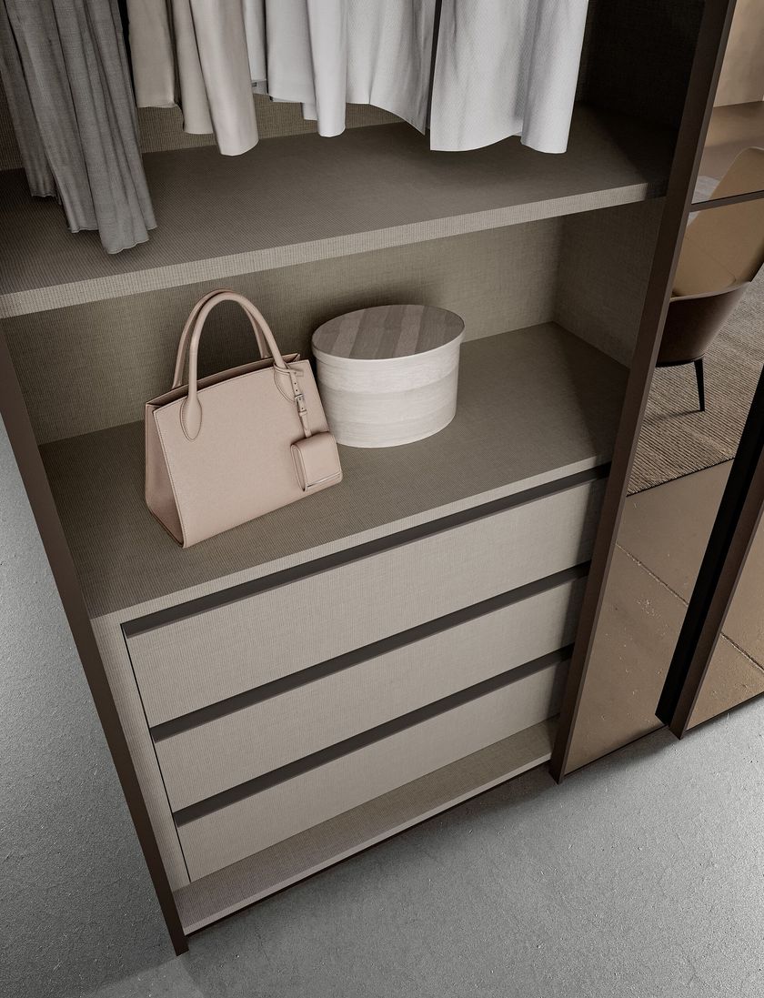 SQUARE Mirrored glass wardrobe with sliding doors By Adok