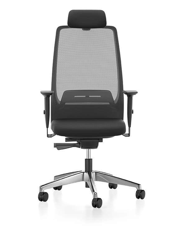 Mesh executive chair with 5-spoke base with armrests with headrest AIM ...