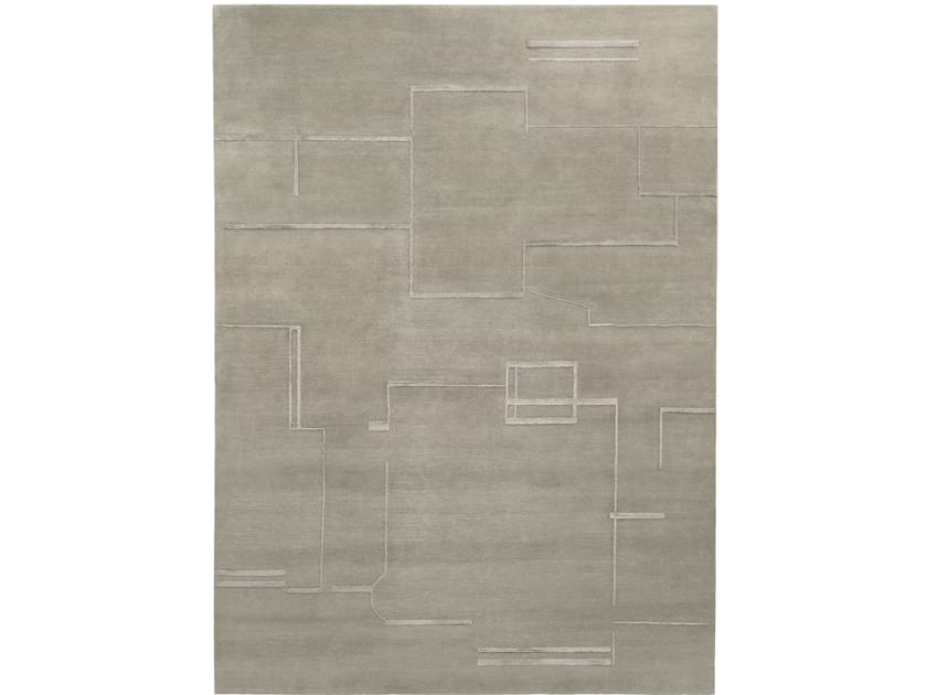 Hand knotted wool and silk rug with geometric pattern ALA GR Rugs ...