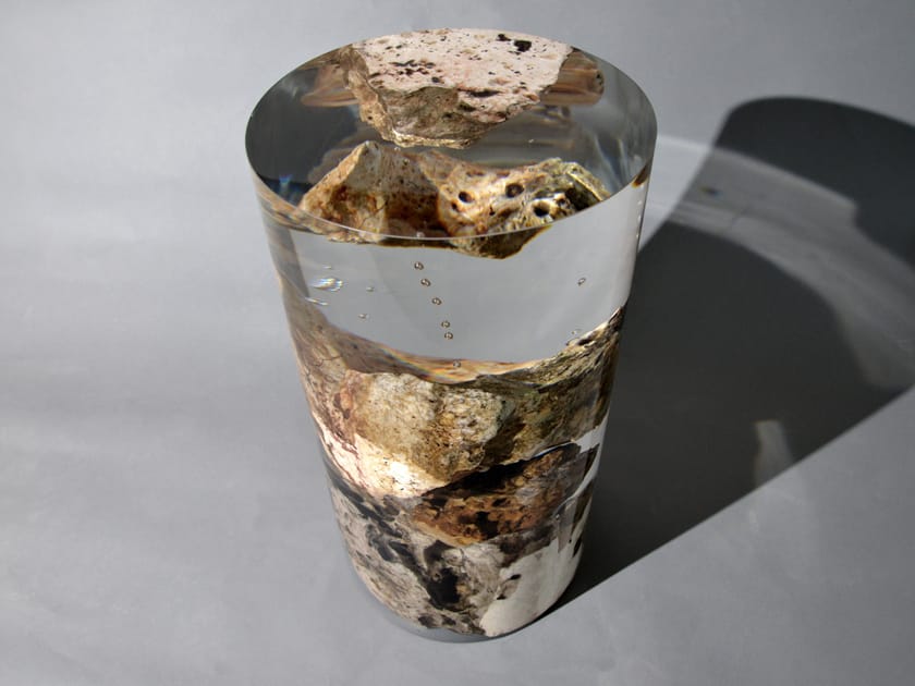 FLOATING KARST FISHEYE Stone and resin stool / coffee table By alcarol ...