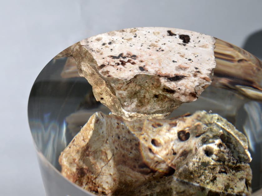 FLOATING KARST FISHEYE Stone and resin stool / coffee table By alcarol ...