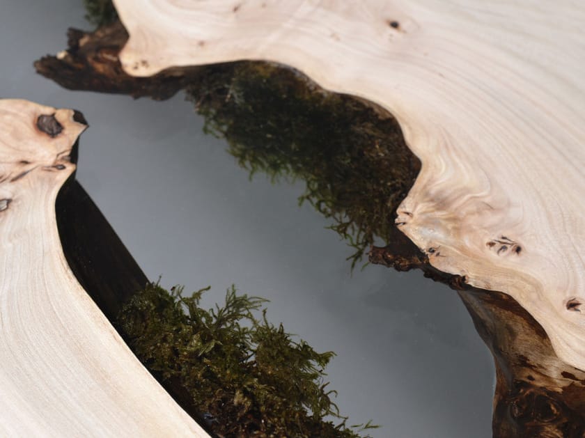 TRAIL RIVER Solid wood and resin bench By Alcarol | design Andrea Forti ...