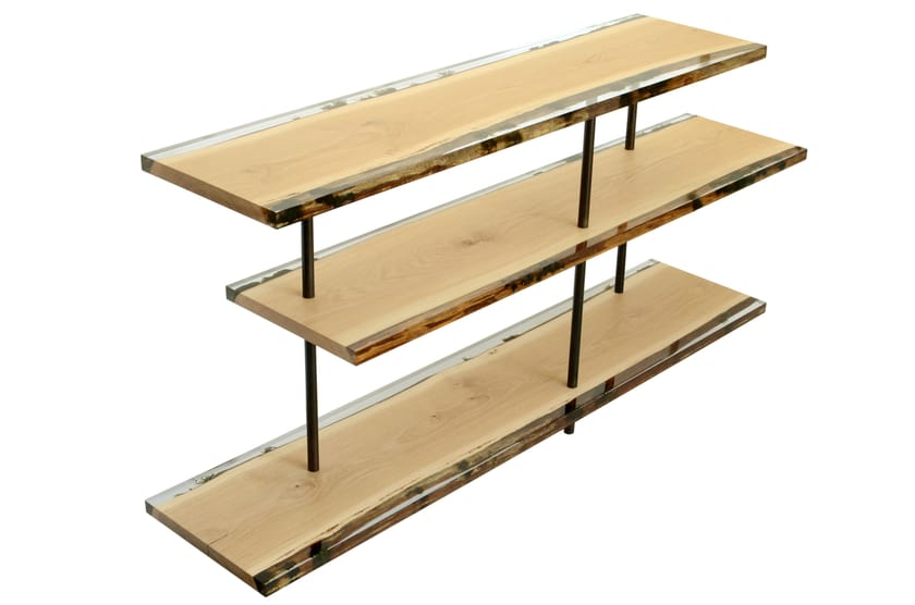 WOODPILE Open modular solid wood shelving unit By alcarol | design ...