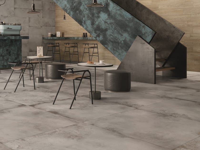 ALCHEMY ARGENT Porcelain stoneware wall/floor tiles with metal effect ...