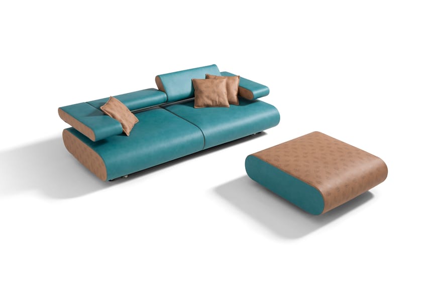 Pouf en cuir ALICE | Pouf Collection Alice By Egoitaliano