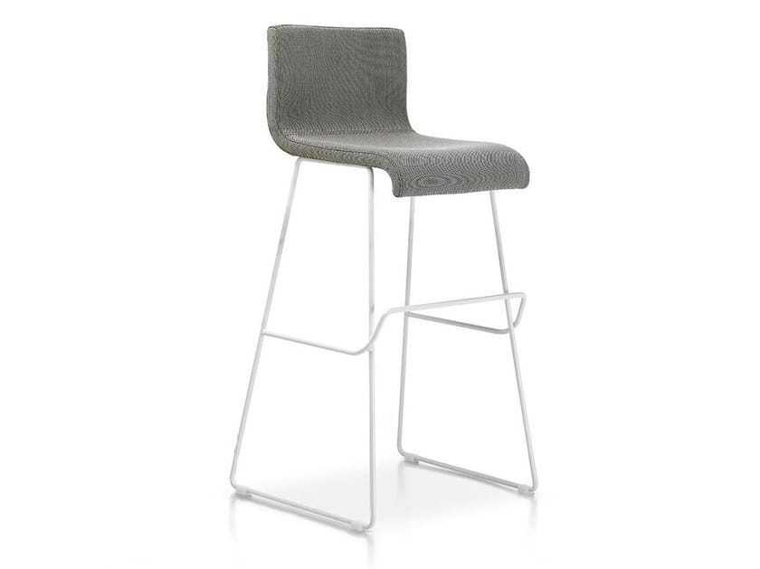 AMBA High sled base stool with back By SITIA | design Pergentino Battocchio