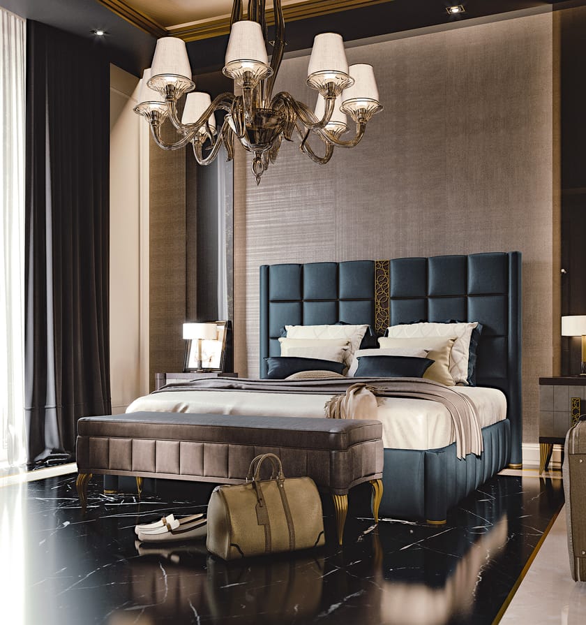 King size bed with high headboard AMBRA Aura Collection By Valderamobili