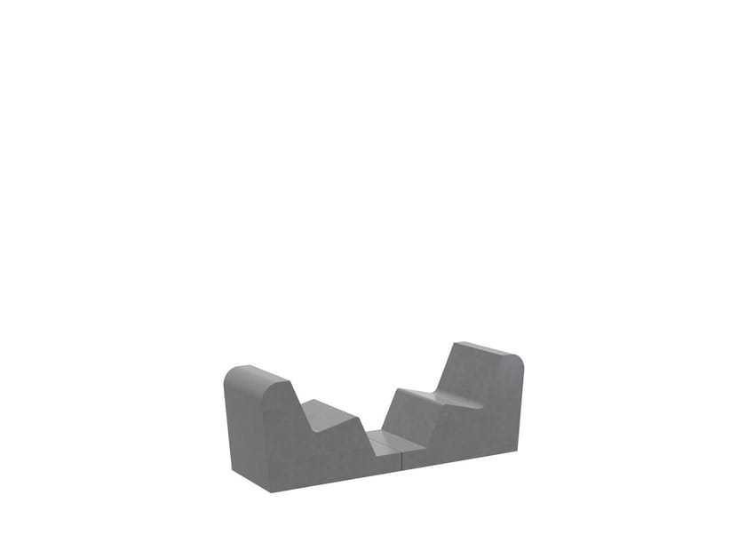 SOCIALPLAY 2C Backless Modular concrete bench By amop