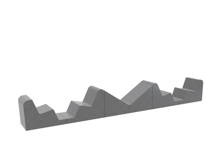 SOCIALPLAY 6C Backless Modular concrete bench By amop