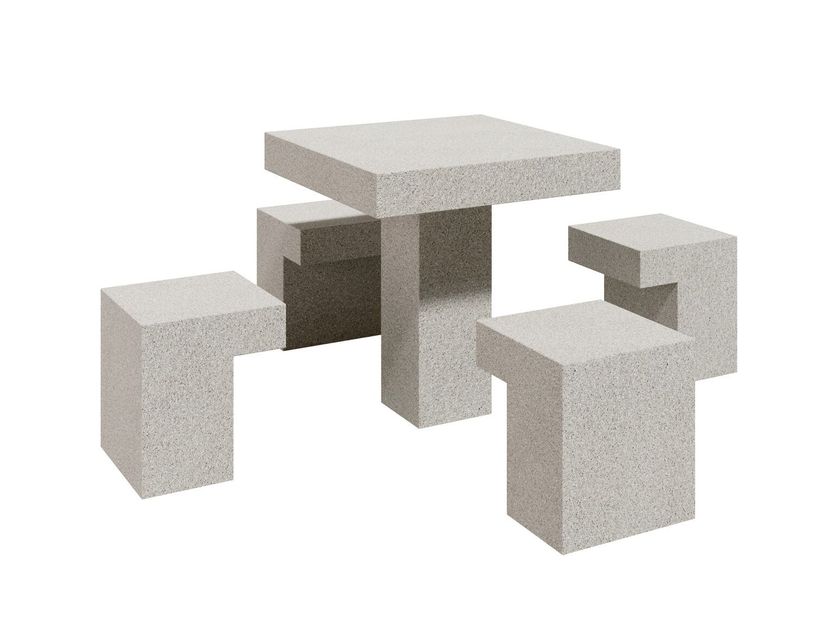 VOUGA RIO Concrete picnic table with integrated seats By amop