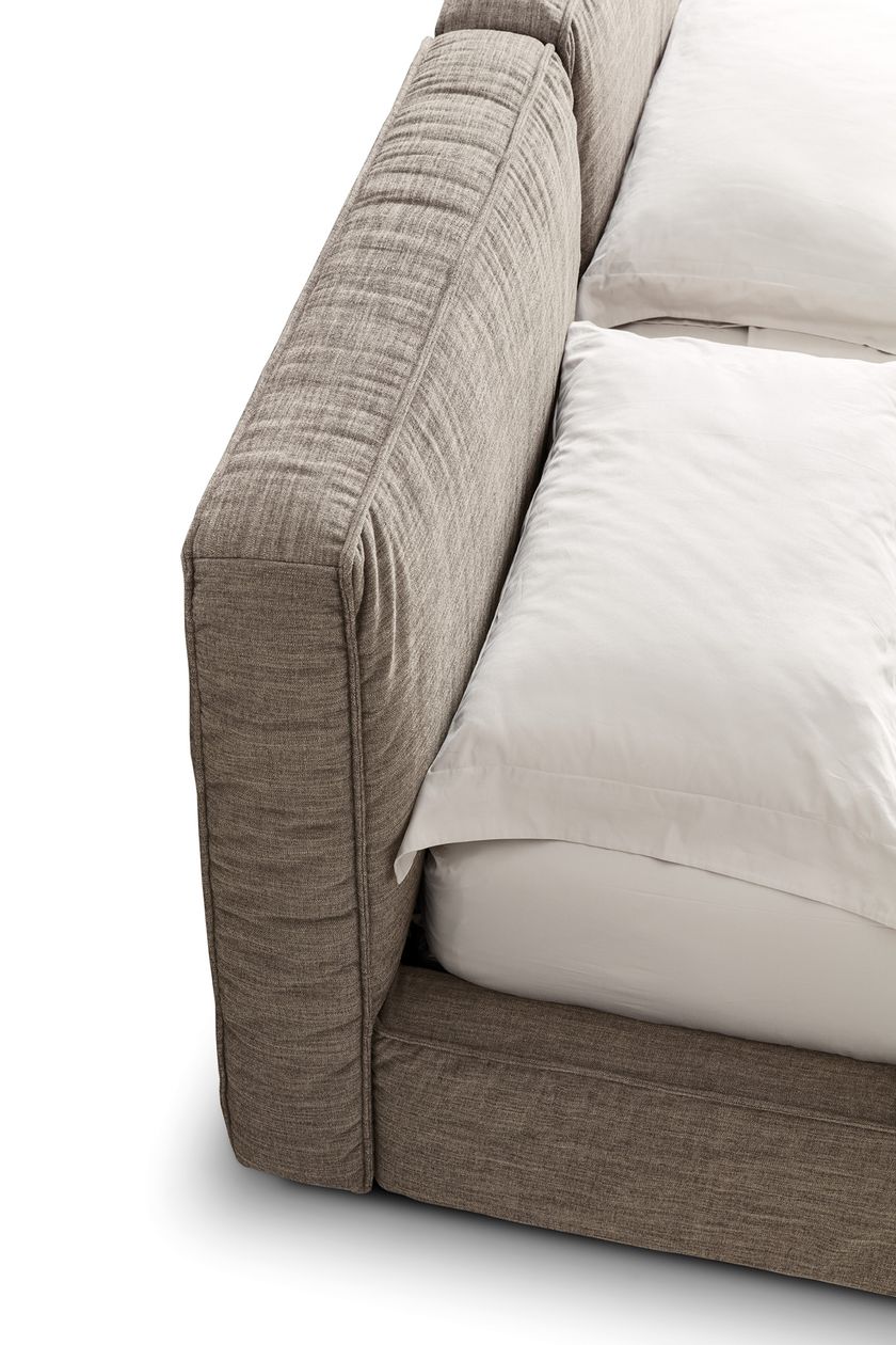 NIGHT COMPLEMENTS Fabric double bed with upholstered headboard By Kico