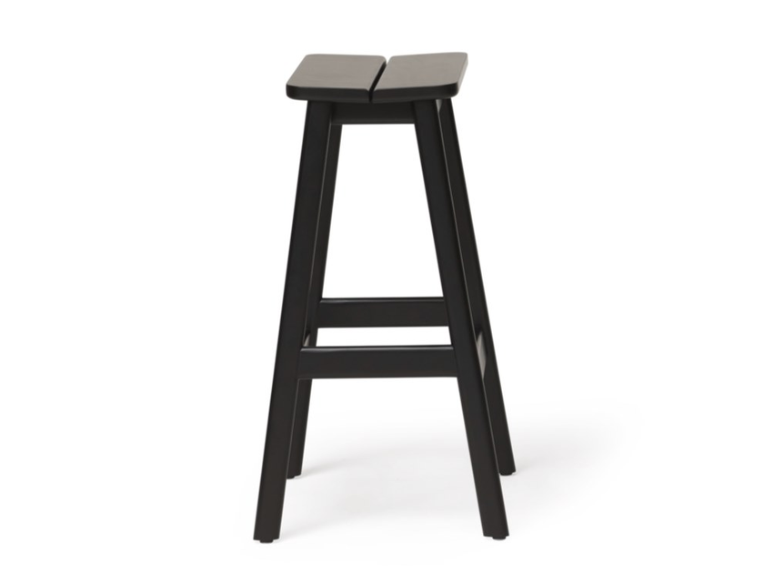 ANGLE STANDARD 65 | Stool with footrest High beech stool with footrest ...