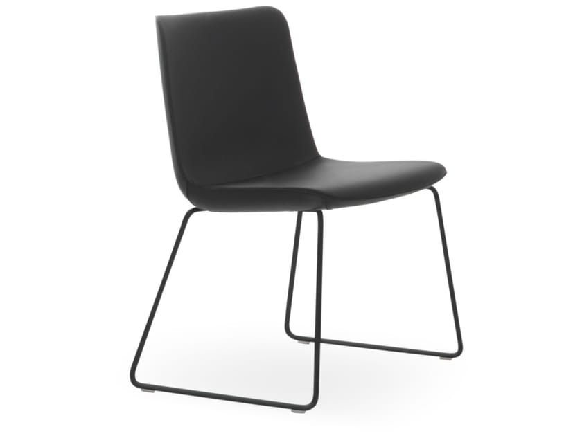 ANNA | Sled base chair Sled base leather restaurant chair By Jes