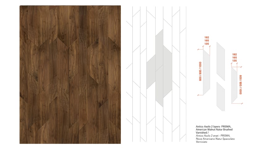 ANTICO ASOLO FORME Walnut wall tiles By CP Parquet