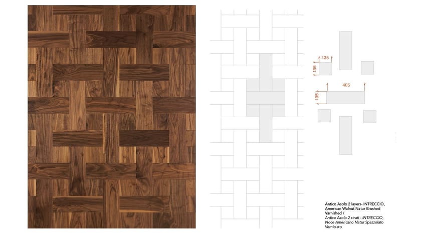 ANTICO ASOLO FORME Walnut wall tiles By CP Parquet